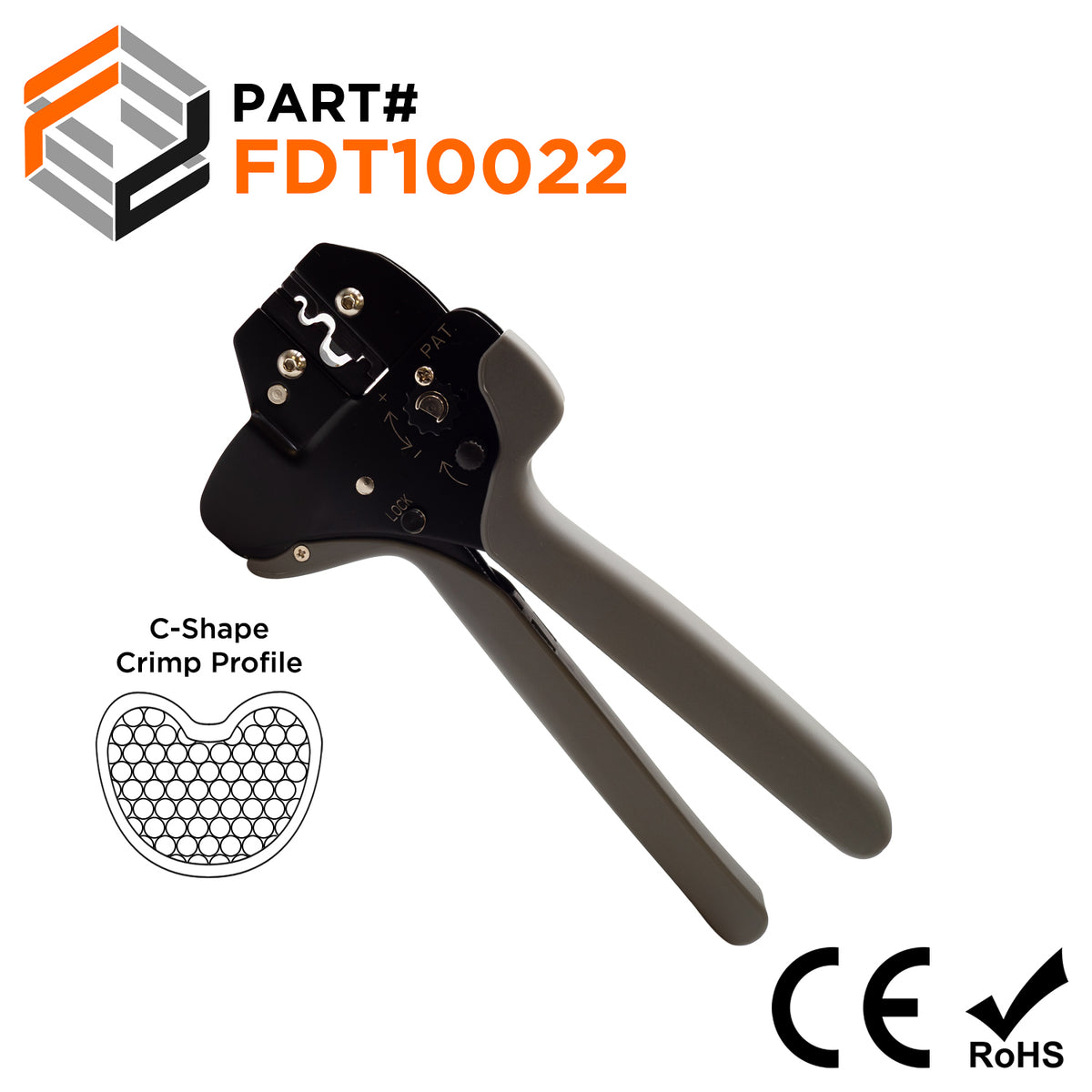 FDT10022 - 22 to 8 AWG Non Insulated Terminals Crimping Tool, Long ...