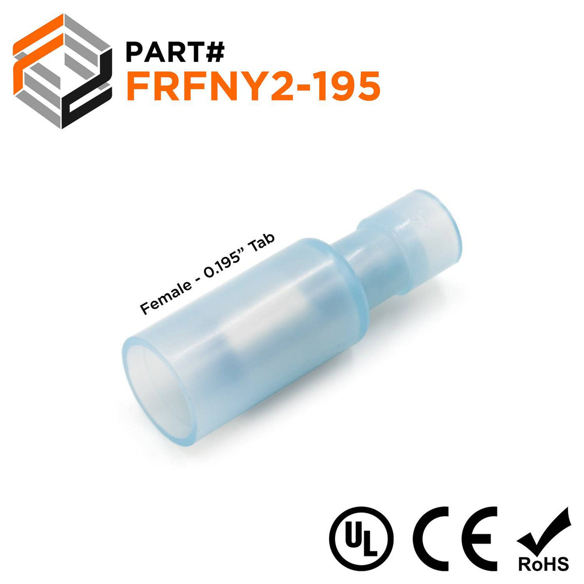 FRFNY2-195 - 16 to 14 AWG Nylon Fully Insulated Female Bullet Connectors, 100 Pieces | Ferrules ...