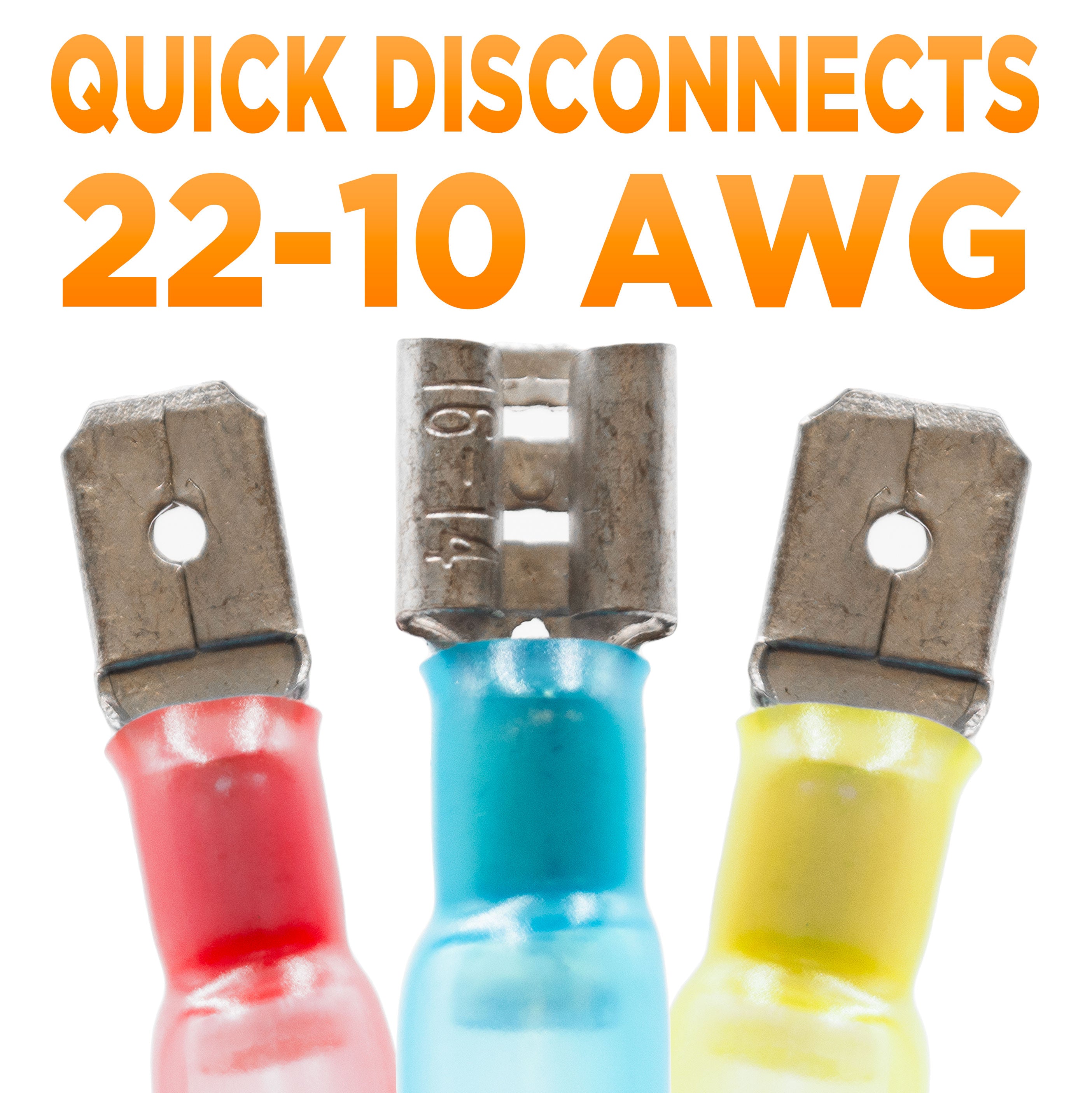 F Disconnects 10-Pack 8 Gauge Heat Shrink Female Quick Disconnect ...