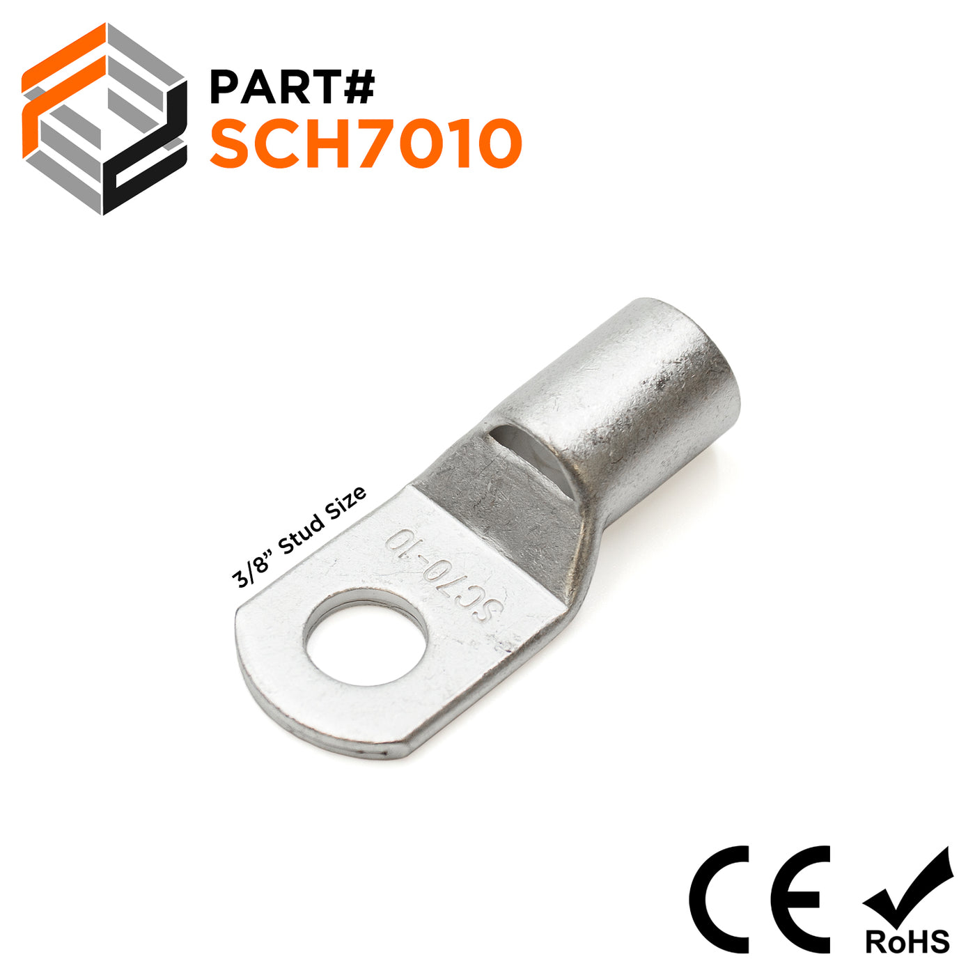SCH7010 - Non Insulated Tubular Ring Lugs - 2/0 AWG | Ferrules Direct