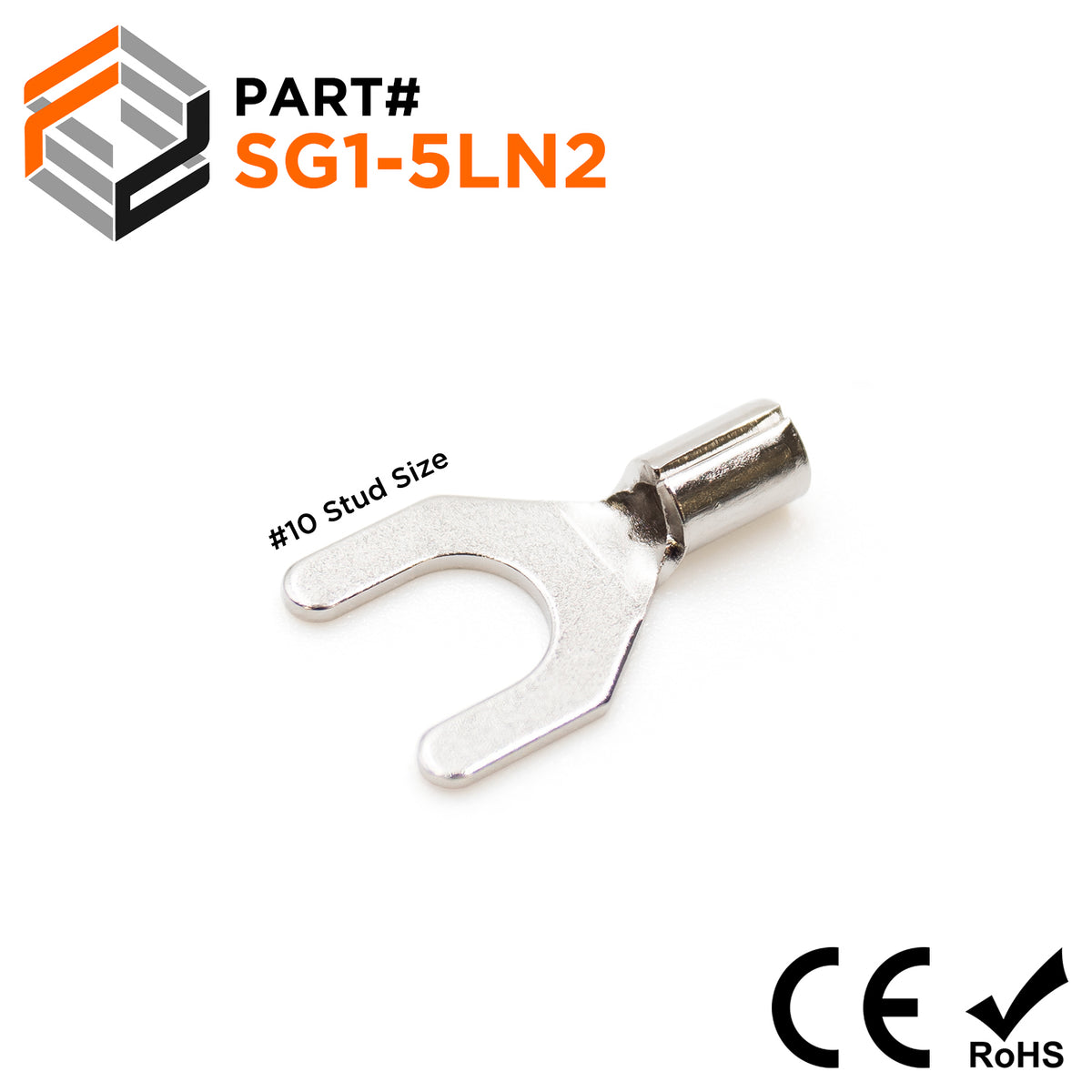 SG1-5LN2 - 22 to 16 AWG High Temperature Spade Terminals, 10# Stud ...