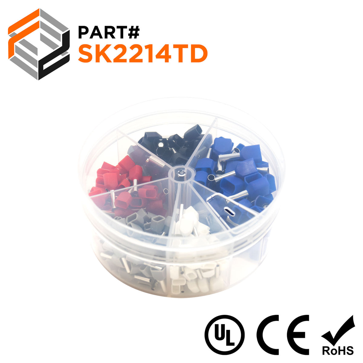 SK2214TD - 22 to 14 AWG Insulated Twin Wire Ferrules Mini Kit, 250 ...
