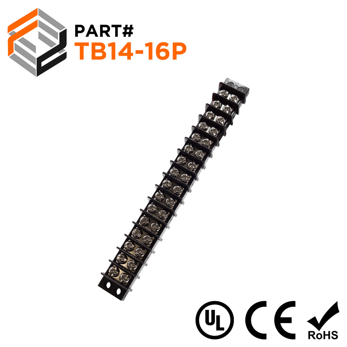 TB14-16P - Barrier Strip Terminal Block, Terminal Strip, 16 Pole ...