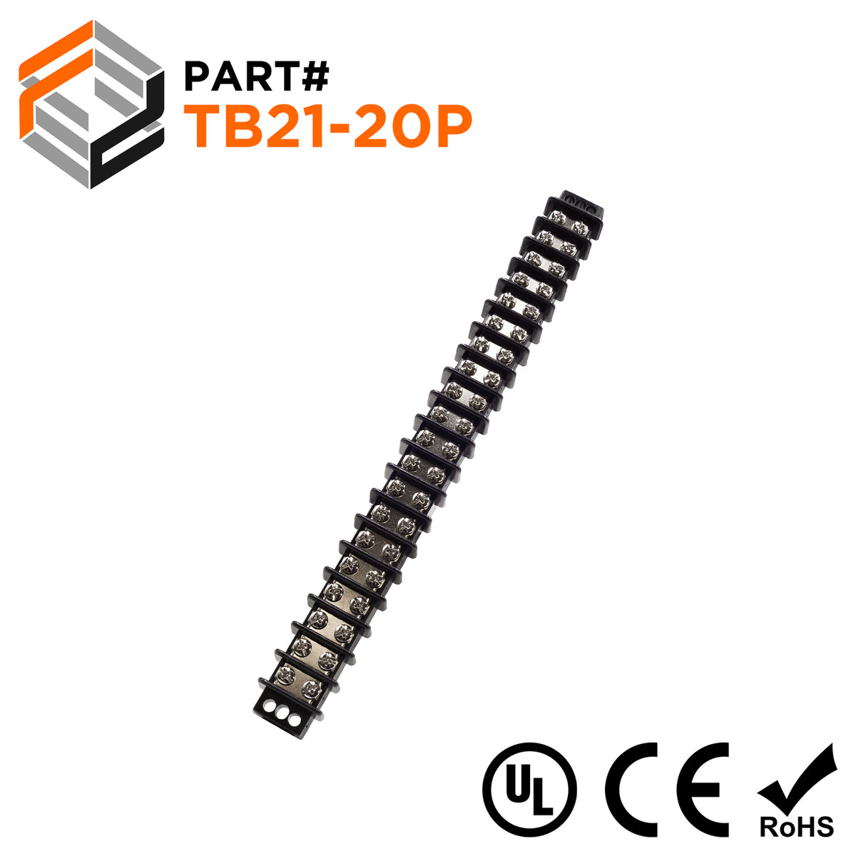 TB21-20P - Barrier Strip Terminal Block, Terminal Strip, 20 Pole ...