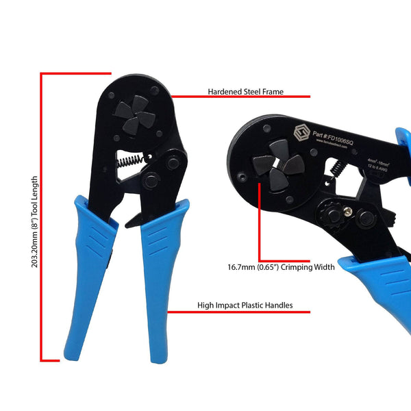 FD1006SQ - Wire Ferrule Crimping Tool - Square Profile - 10-6 AWG ...