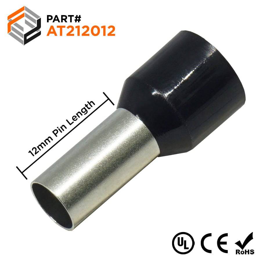 AT212012 - 4 AWG (Small Diameter) Insulated Wire Ferrules, 12mm Pin ...