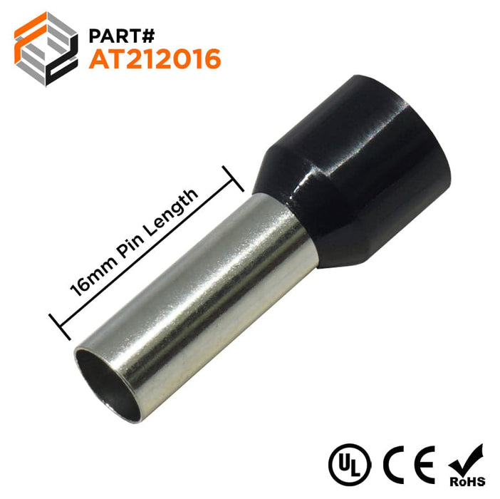 AT212016 - 4 AWG (Small Diameter) Insulated Wire Ferrules, 16mm Pin ...