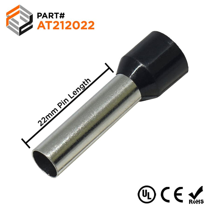 AT212022 - 4 AWG (Small Diameter) Insulated Wire Ferrules, 22mm Pin ...