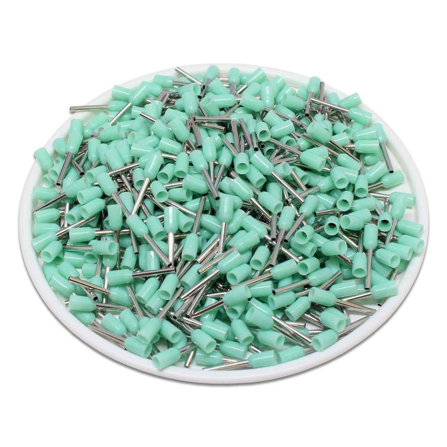 AW03408 - 22 & 24 AWG Insulated Wire Ferrules, 8mm Pin, Turquoise, UL ...