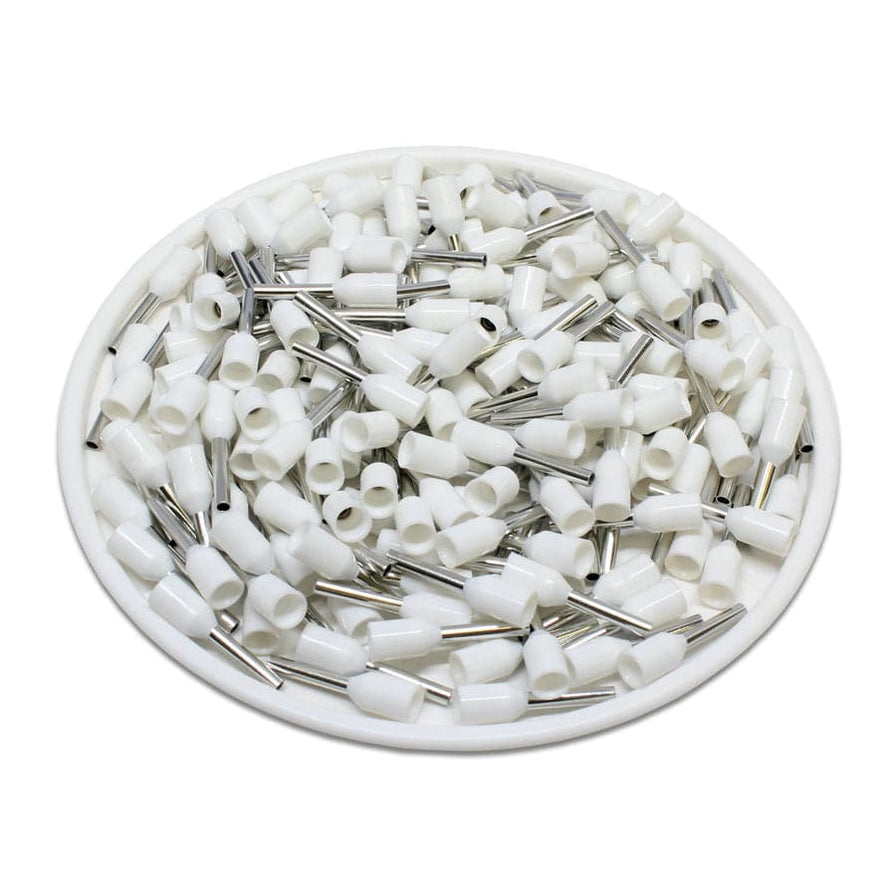 AW07508 - 20 & 18 AWG Insulated Wire Ferrules, 8mm Pin, White, UL ...