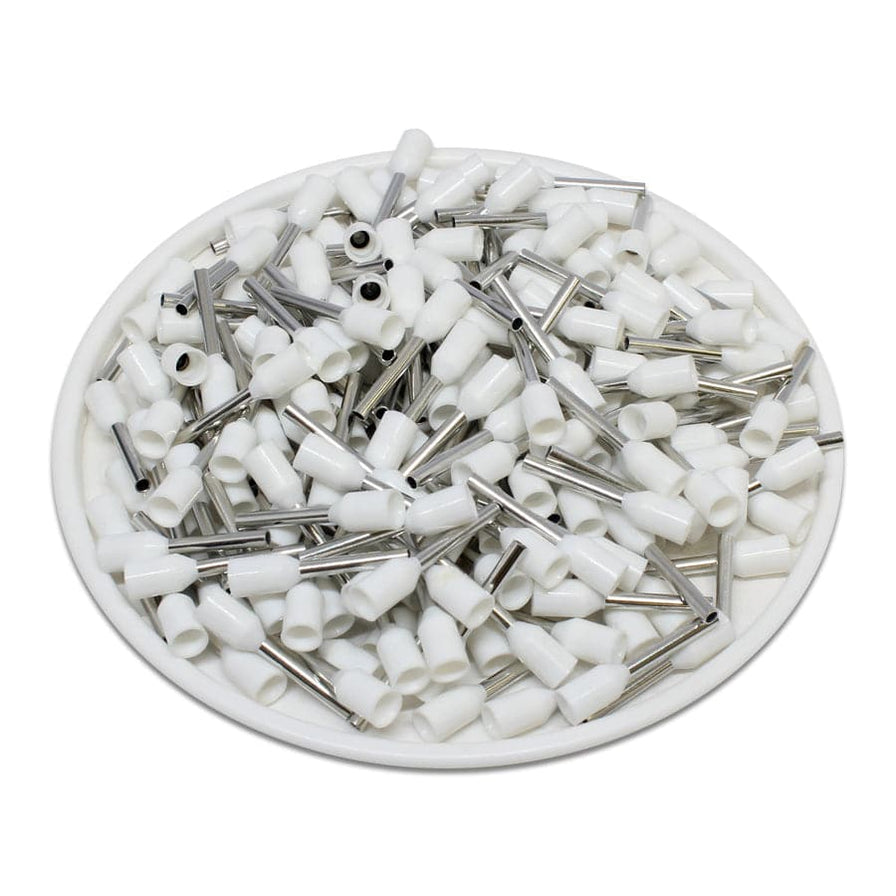 AW07510 - 20 & 18 AWG Insulated Wire Ferrules, 10mm Pin, White, UL ...