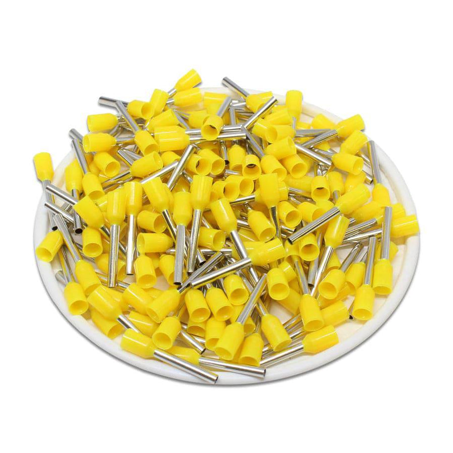 AW10012 - 18 & 17 AWG Insulated Wire Ferrules, 12mm Pin, Yellow, UL ...