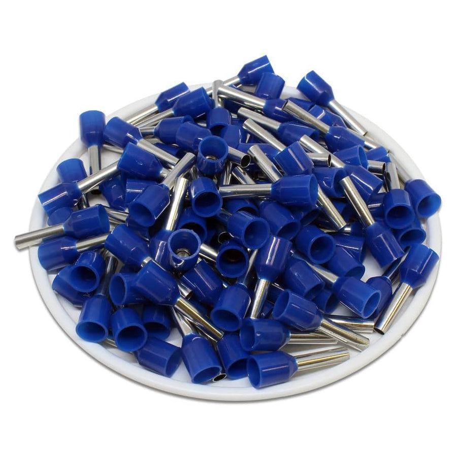 AW25010L - 14 AWG Insulated Wire Ferrules, 10mm Pin, Blue, Wide Collar ...