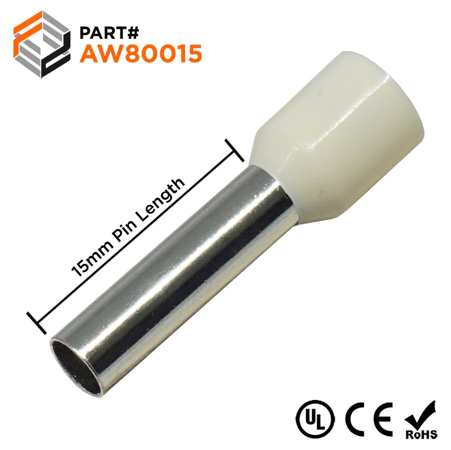 AW80015 - True 8 AWG (15mm Pin) Insulated Ferrules - Beige | Ferrules ...