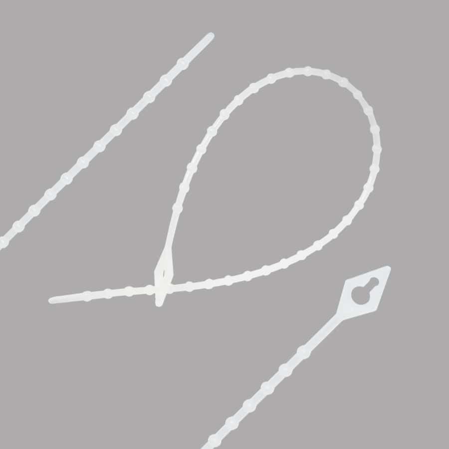 4" Miniature Beaded Nylon Reusable Cable Ties, 18-lb Tensile Strength ...