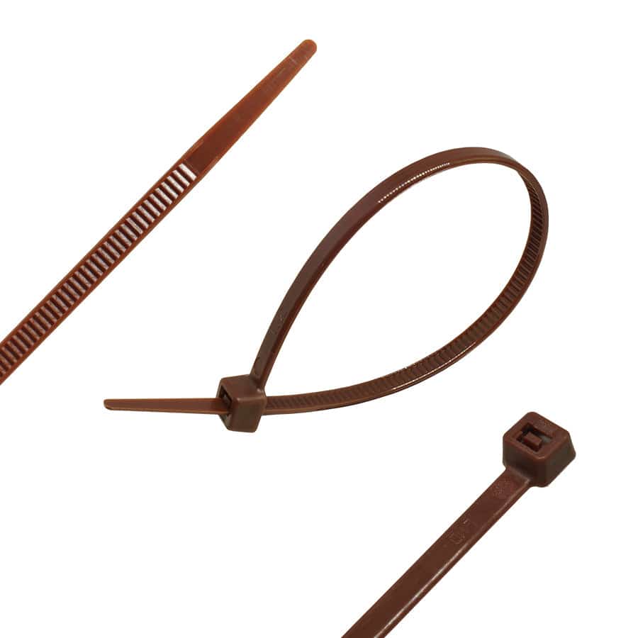 14" Standard Cable Ties, 50-lb Tensile Strength, Brown, UL Approved ...