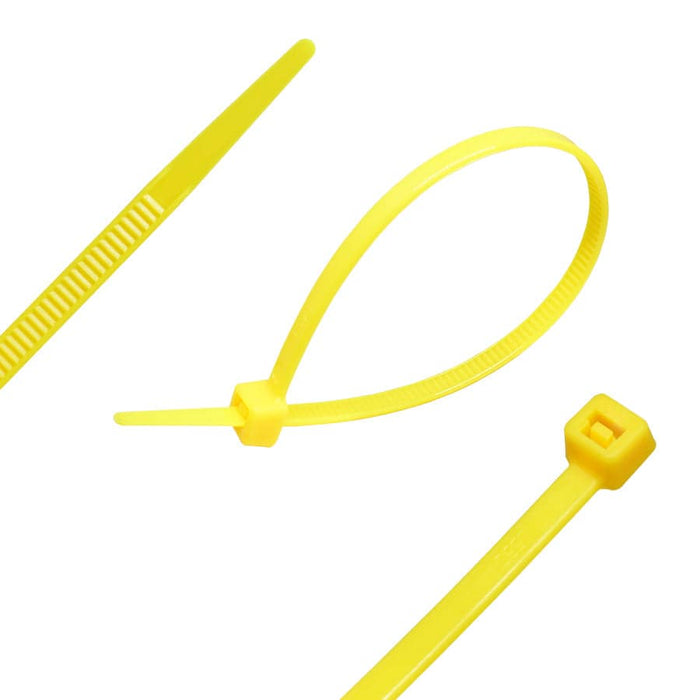 8" Standard Cable Ties, 50-lb Tensile Strength, Yellow, UL Approved ...