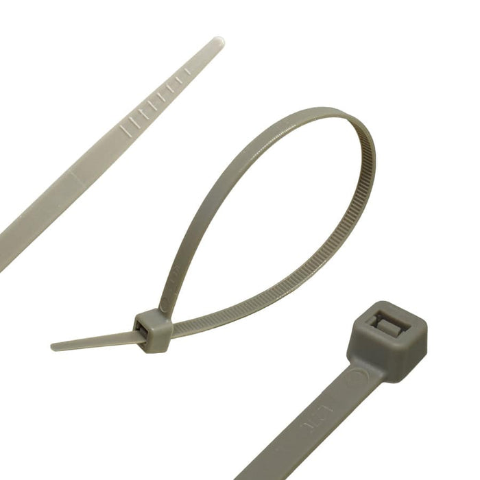 14" Standard Cable Ties, 50-lb Tensile Strength, Gray, UL Approved, 100 ...