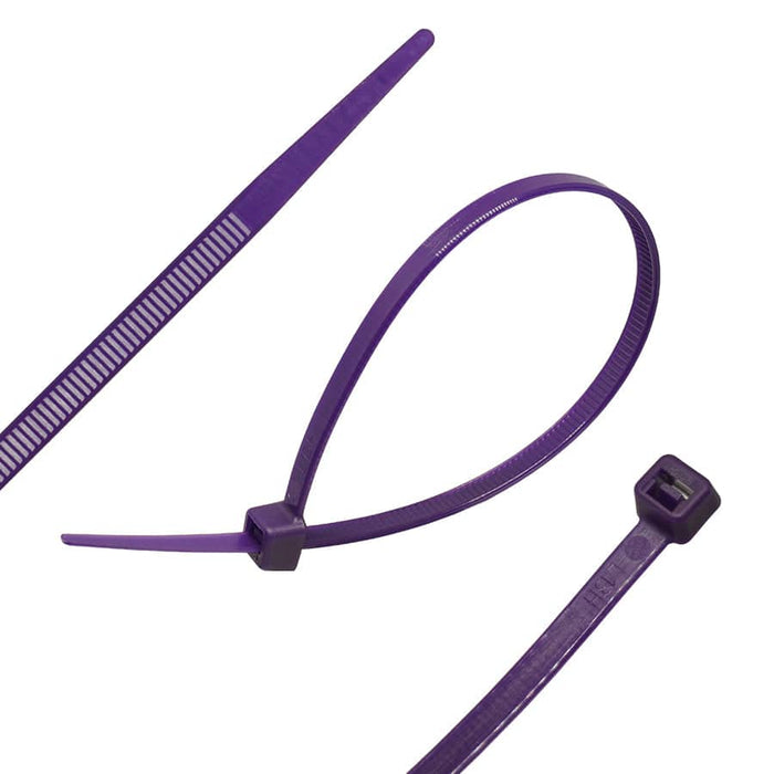 6" Intermediate Cable Ties, 40-lb Tensile Strength, Purple, UL Approved ...