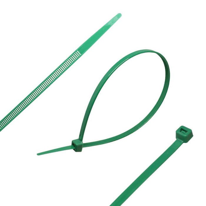 6" Intermediate Cable Ties, 40-lb Tensile Strength, Green, UL Approved ...