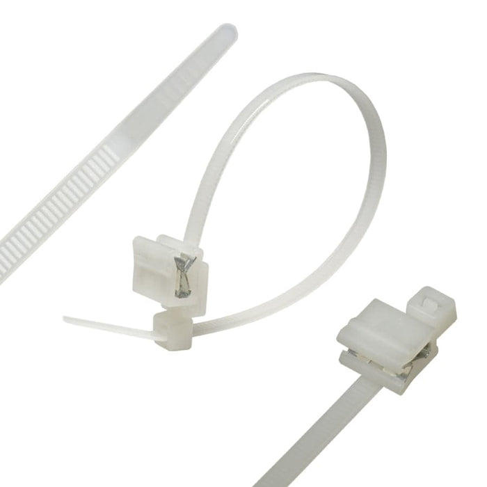 14" Standard Cable Ties with Edge Clip Mount, 50-lb Tensile Strength ...