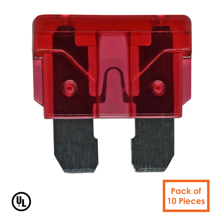 FATC-10A-RED - 10 AMP Automotive Blade Fuses, Marine Blade Fuses, Red ...