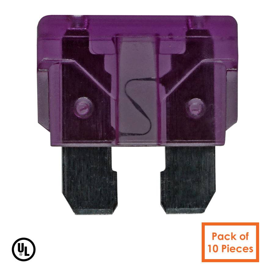3AMP - 32V - Low Voltage Automotive & Marine Blade Fuse - Color: Purple ...