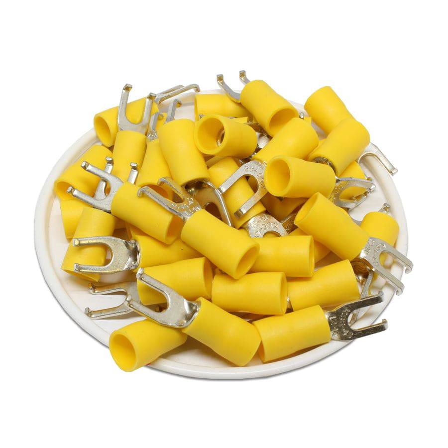 FSVBS5-4 - 12 to 10 AWG Vinyl PVC Flange Spade Terminals, #8 Stud ...