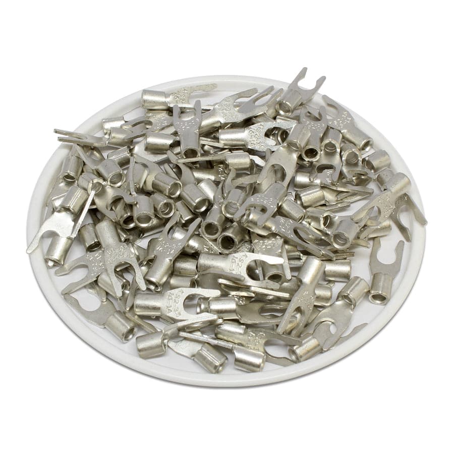 16-14 AWG Non Insulated Locking Spade Terminals, #6 Stud, UL Approved ...