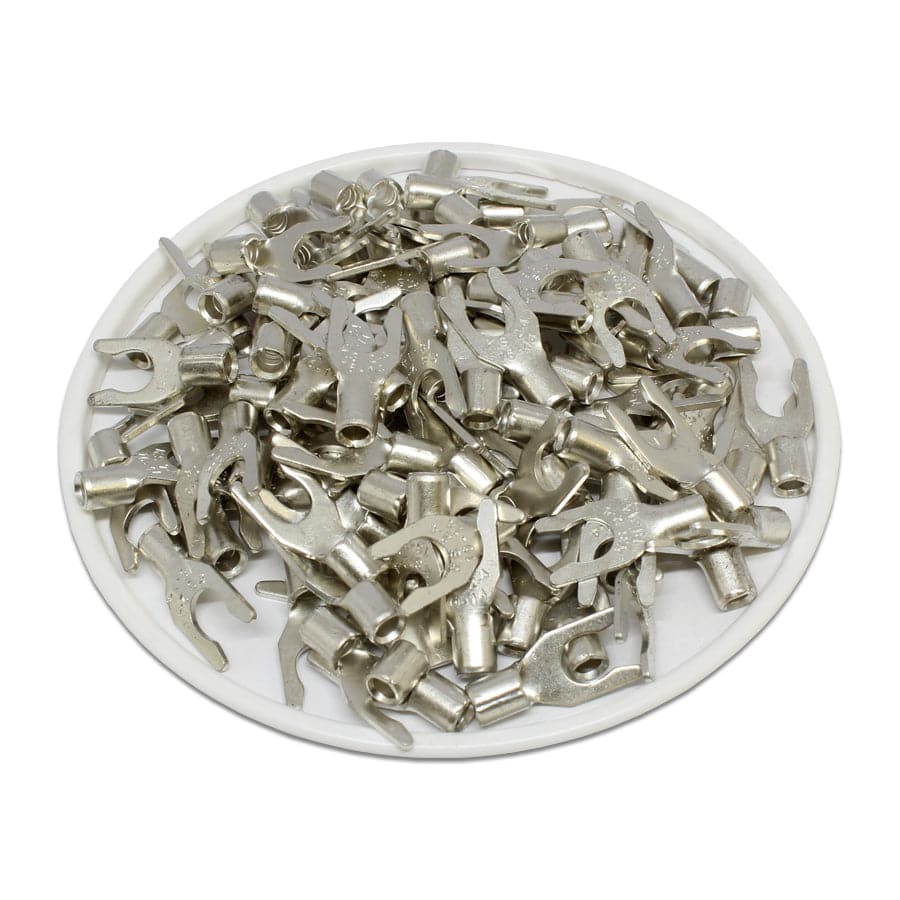 16-14 AWG Non Insulated Locking Spade Terminals, #8 Stud, UL Approved ...