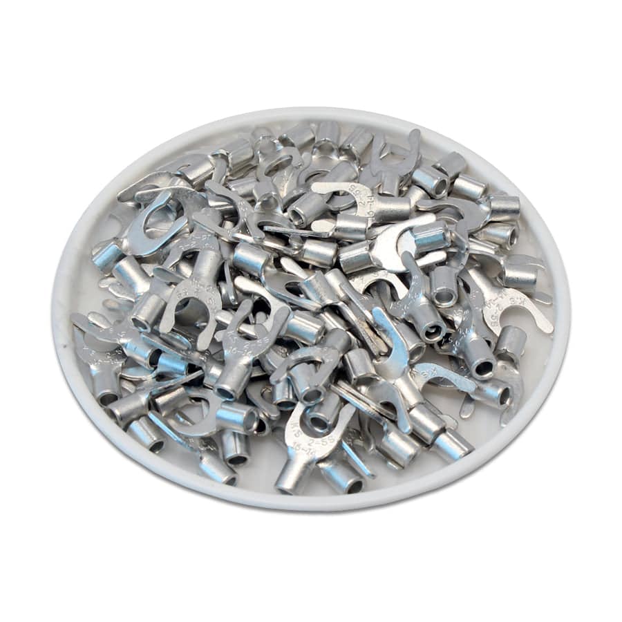 16-14 AWG Non Insulated Locking Spade Terminals, #10 Stud, UL Approved ...