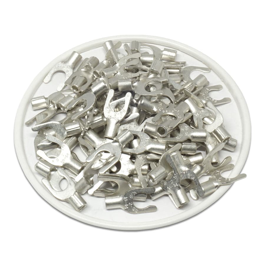 16-14 AWG Non Insulated Locking Spade Terminals, #10 Stud, UL Approved ...