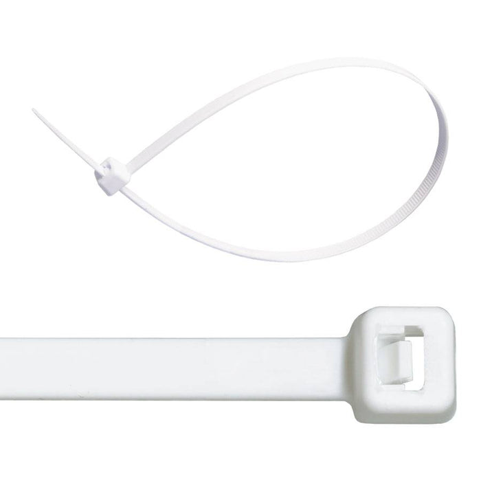 15" Polypropylene Standard Cable Ties, 30-lb Tensile Strength, White ...