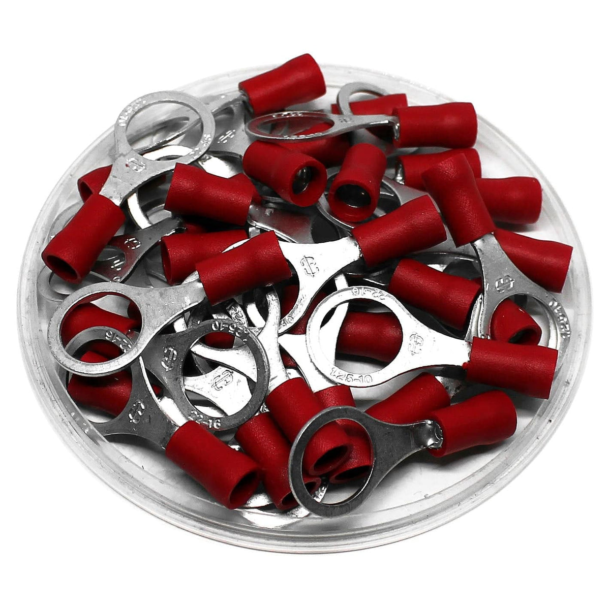 RD1-10 - Double Crimp Vinyl Insulated Ring Terminals - 22-16 AWG - 3/8 ...