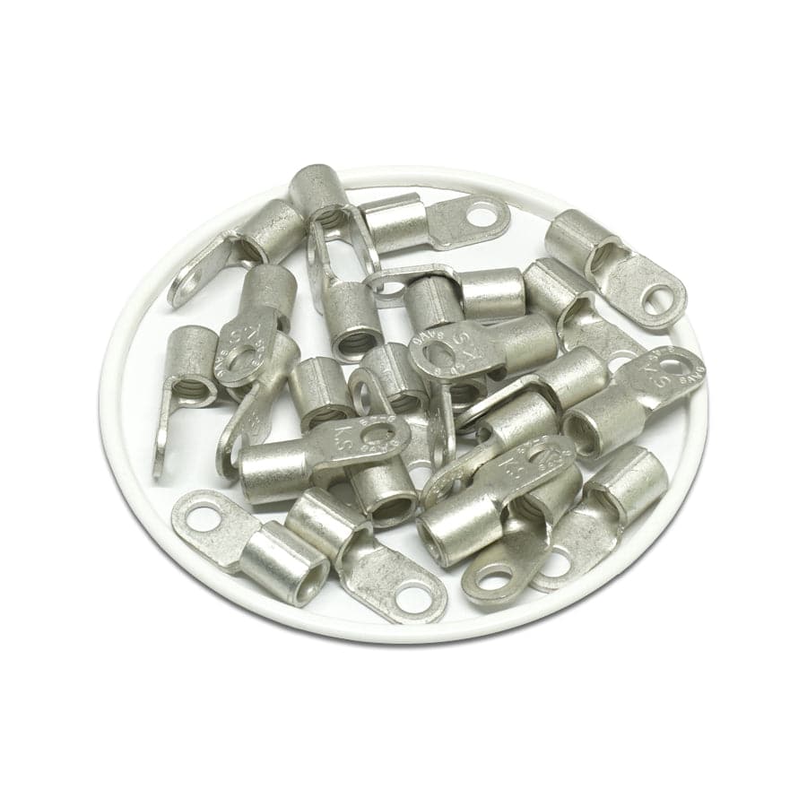 8 AWG Non Insulated Ring Terminals, #8 Stud, UL Approved, 25 Pieces ...
