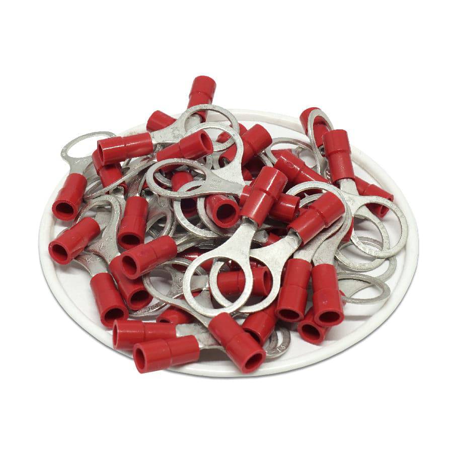 22 to 16 AWG Vinyl Insulated Molded Easy Entry Ring Terminals, 3/8 ...