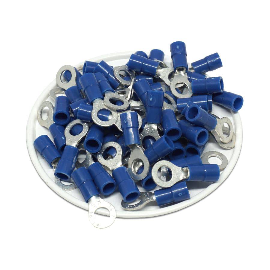 16 to 14 AWG Vinyl Insulated Molded Easy Entry Ring Terminals, #10 Stud ...