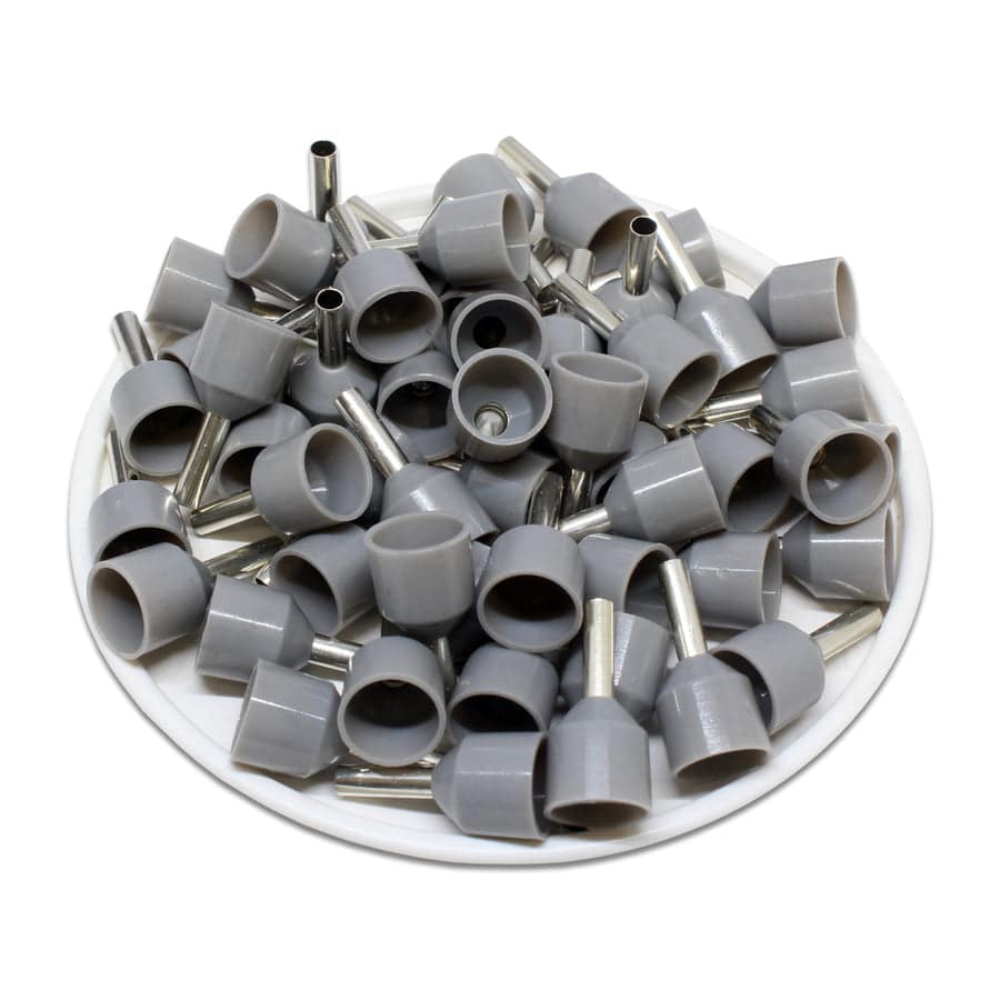 SC25008T - 14 AWG Insulated Wire Ferrules, 8mm Pin, Gray, XXL Collar ...