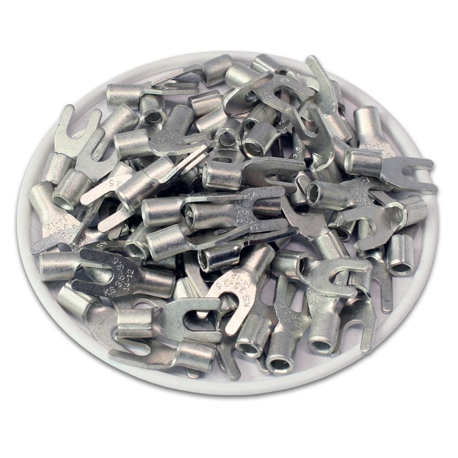 14-12 AWG Non Insulated Spade Terminals, #6 Stud, UL Approved, 100 ...