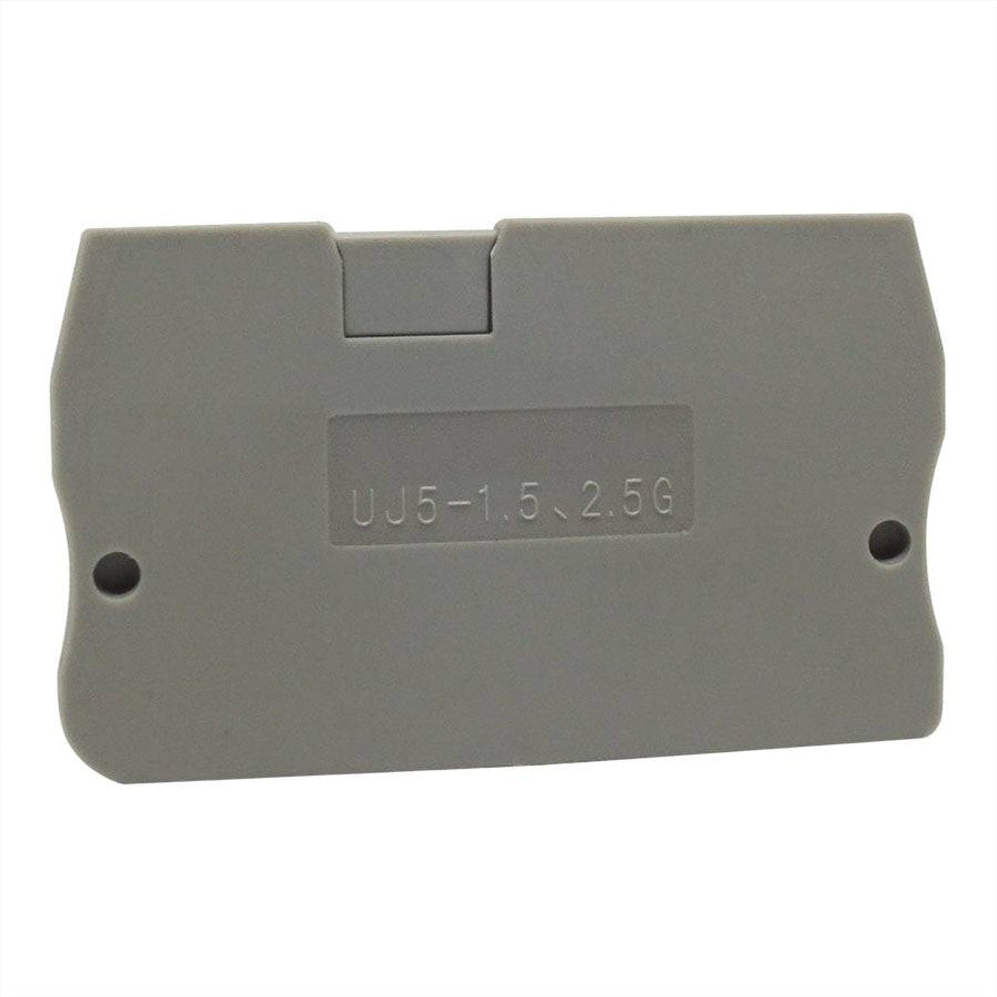 UJ5-1.5-2.5G - End Cover for Spring Cage Terminal Block, Gray | Ferrules Direct