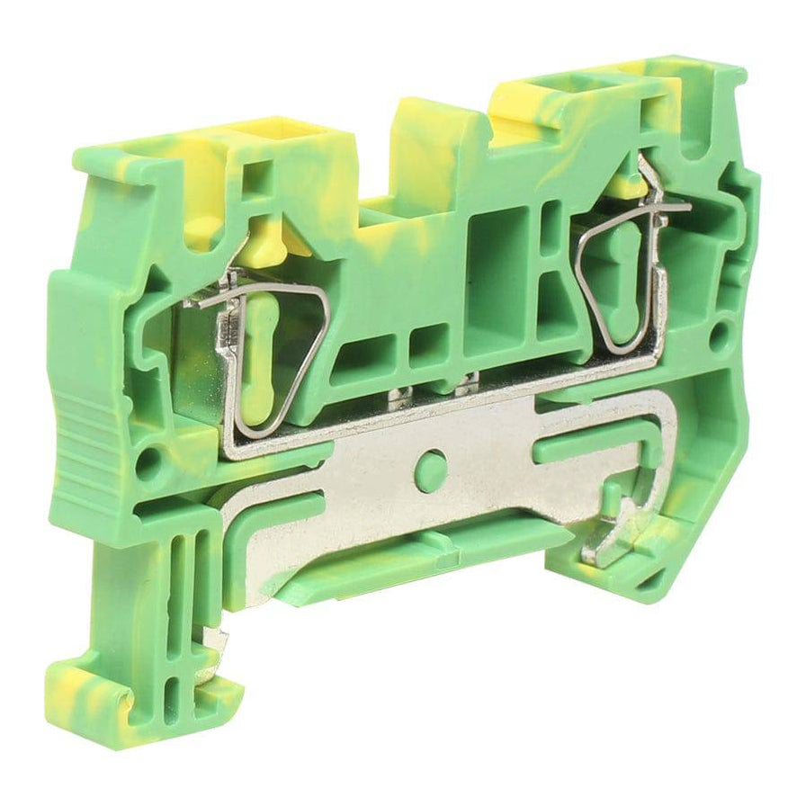 UJ5-4JD - 24 to 10 AWG, Spring Cage Terminal Block, UL Approved, Yellow ...