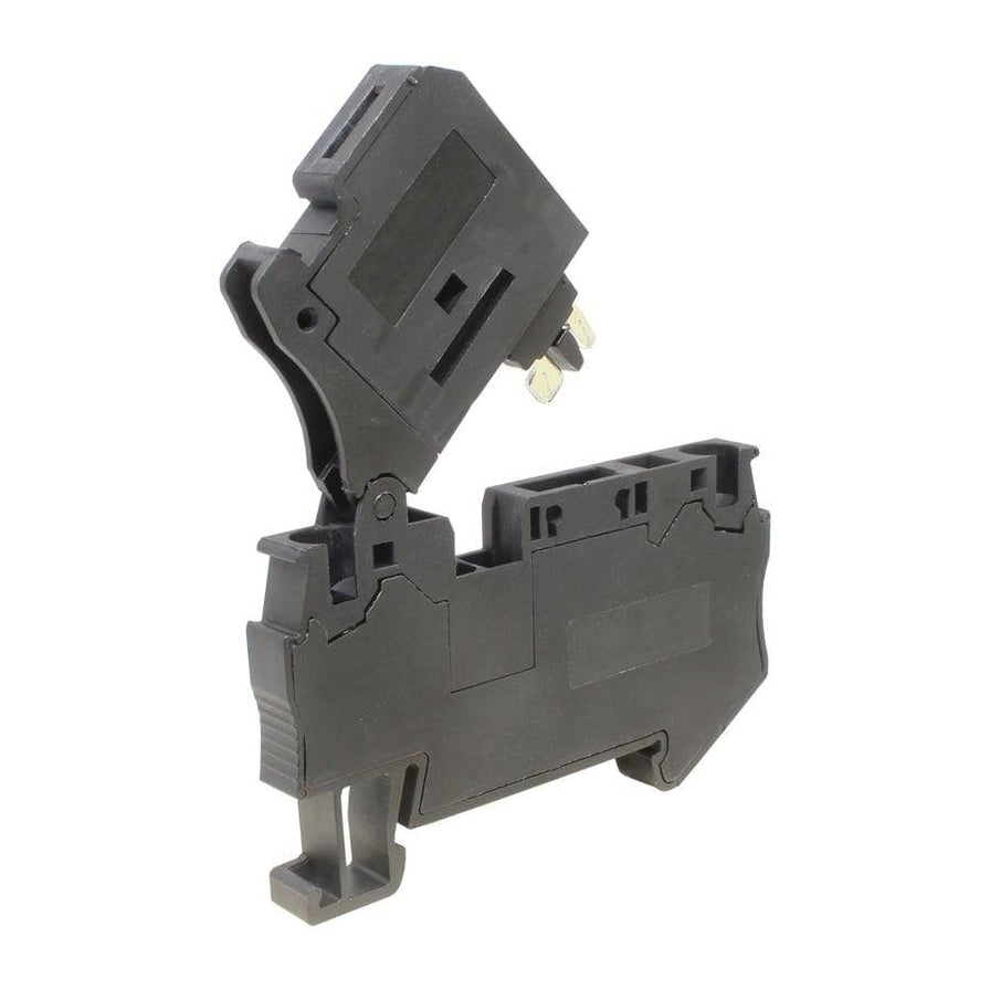 UJ5-4RD(5X20) - 24 - 10 AWG Spring Cage Terminal Block, 250v, UL Approved, Black | Ferrules Direct