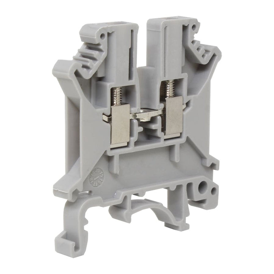 UKJ-2.5 - 24 to 12 AWG Screw Clamp, Feed-Thru, Terminal Block, 800v, UL Approved, Gray ...